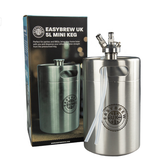 EasyBrew UK 5L Mini Keg With Ball Lock Cap & Diptube
