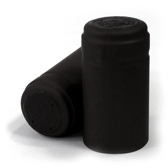 PVC Shrink Caps - Matt Black (1000 Pack)